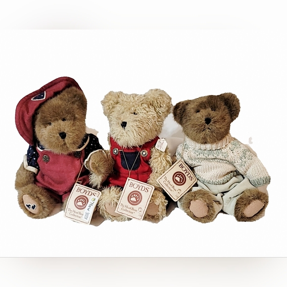 Boyds Bears | Toys | Boyds Bears Brown And Red Stuffed Animals | Poshmark